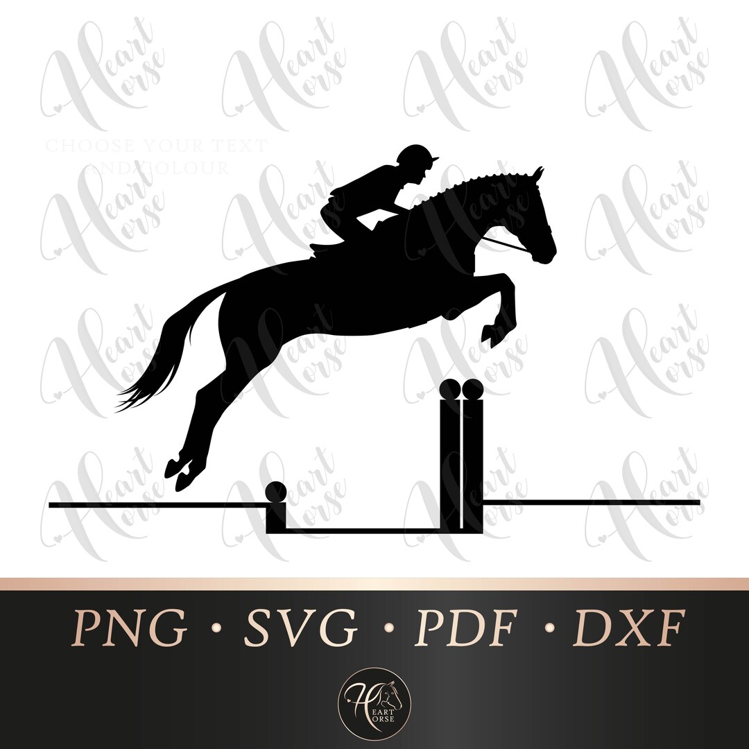 Horse and Jump Silhouette, Eventing Clipart, Equestrian Graphic, Equine ...