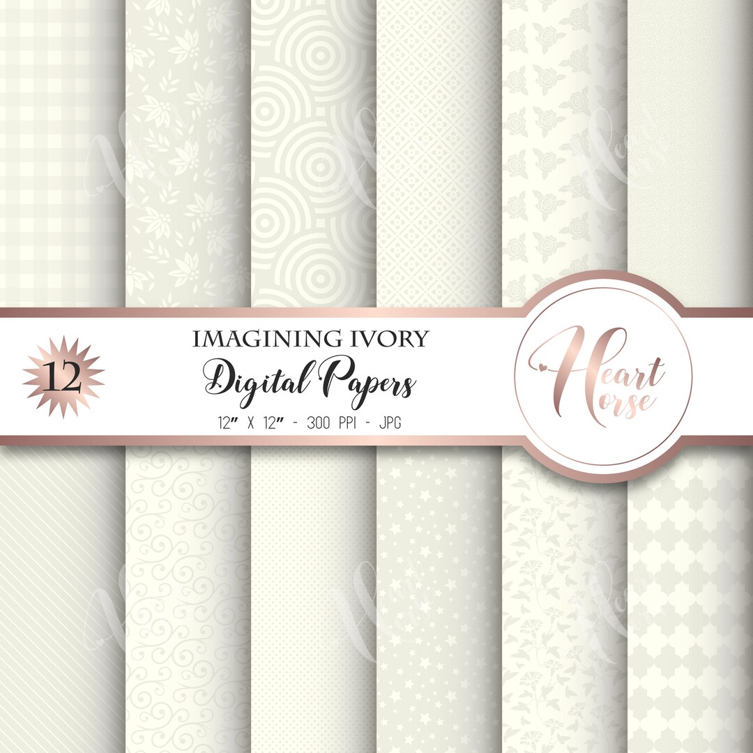 Ivory Digital Papers, Cream Background, Wedding Textures, Seamless ...
