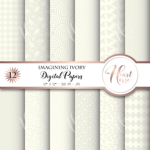 Ivory Digital Papers Cream Background Wedding Textures | Etsy