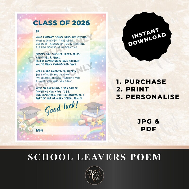 Leavers Year 6 Poem Etsy UK