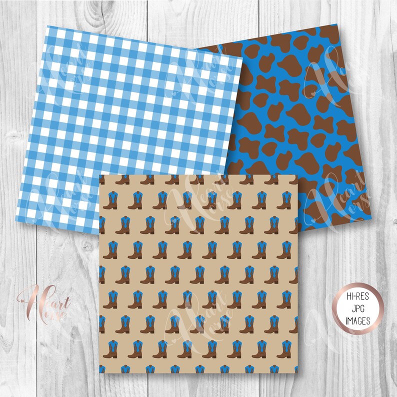 Cowboy Digital Papers, Western Backgrounds, Rodeo Textures, Seamless ...