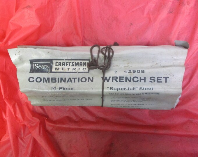 Craftsman 14 Piece Metric Combination Wrench Set With Roll-up Carrier. Sizes 6mm-24mm. Set No ...