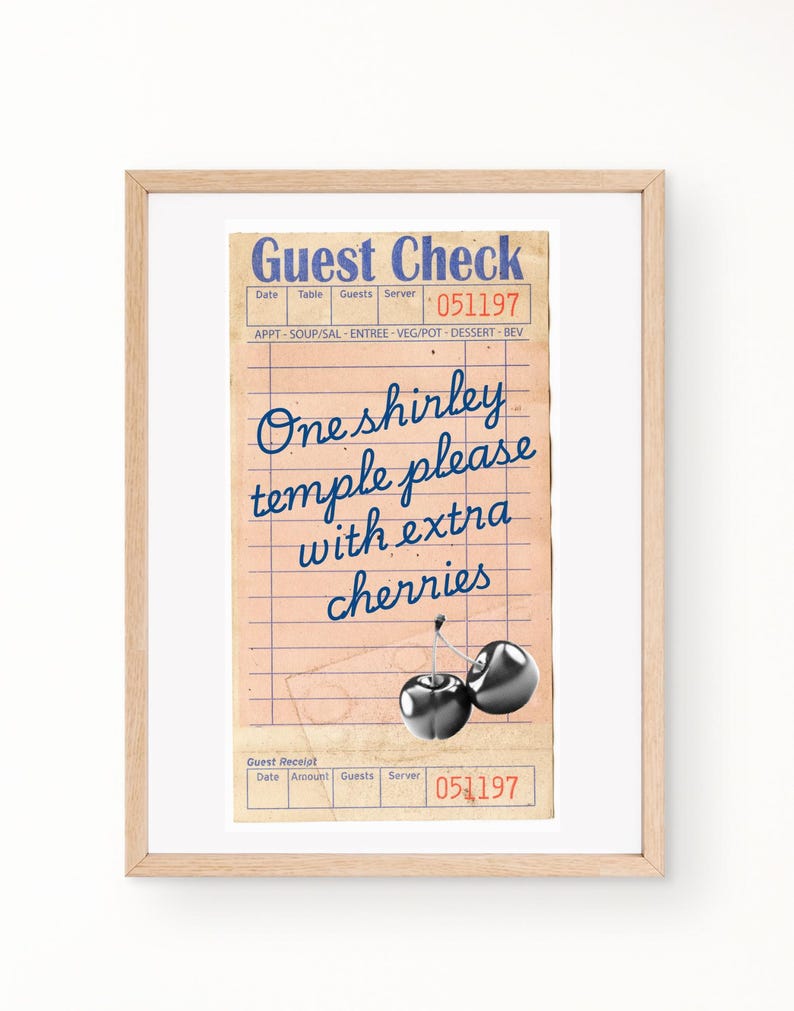 Shirley Temple Guest Check Print - Etsy