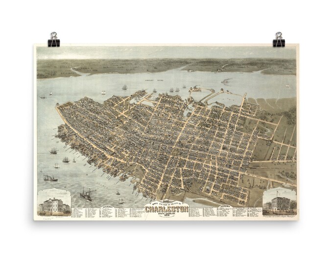 Old Austin TX Map 1887 Birds Eye Perspective Atlas Poster | Etsy