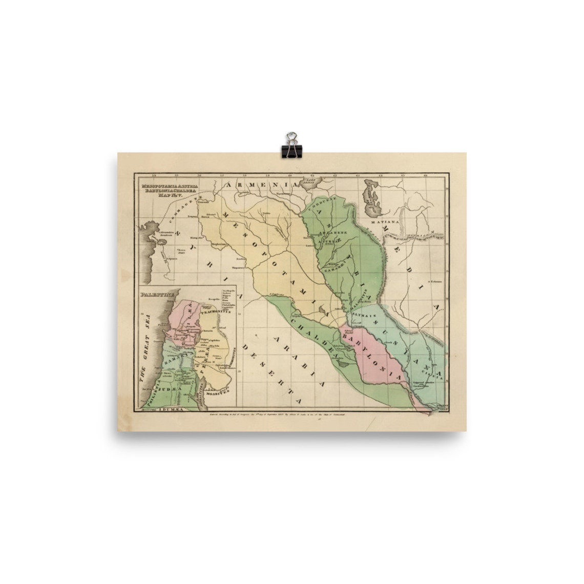 Old Cradle of Civilization Map (1827) Vintage Mesopotamia & Babylonia ...