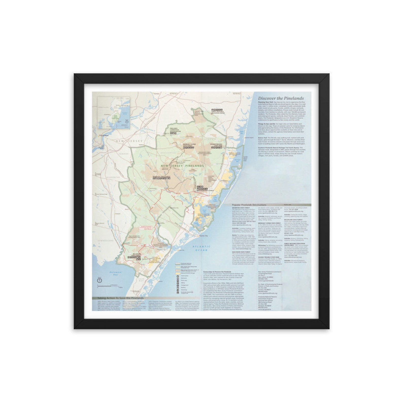 Pineland National Reserve Map 2008 New Jersey Pine Barrens - Etsy
