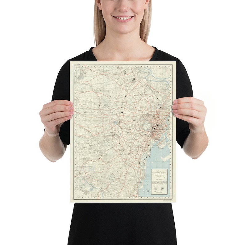 Old Tokyo Japan Map 1954 Vintage Japanese Capital City & - Etsy