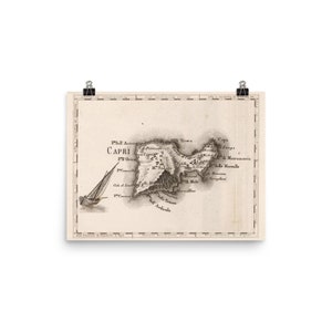 Old Capri Italy Map (1794) Vintage Italian Island Atlas Poster - Etsy