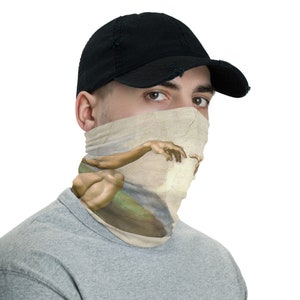 Creation of Adam Face Mask - Sistine Chapel Michelangelo Painting Neck ...