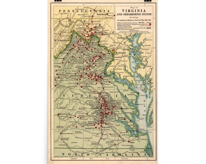 Old Richmond VA Map 1876 Vintage Virginia Capital City Art - Etsy