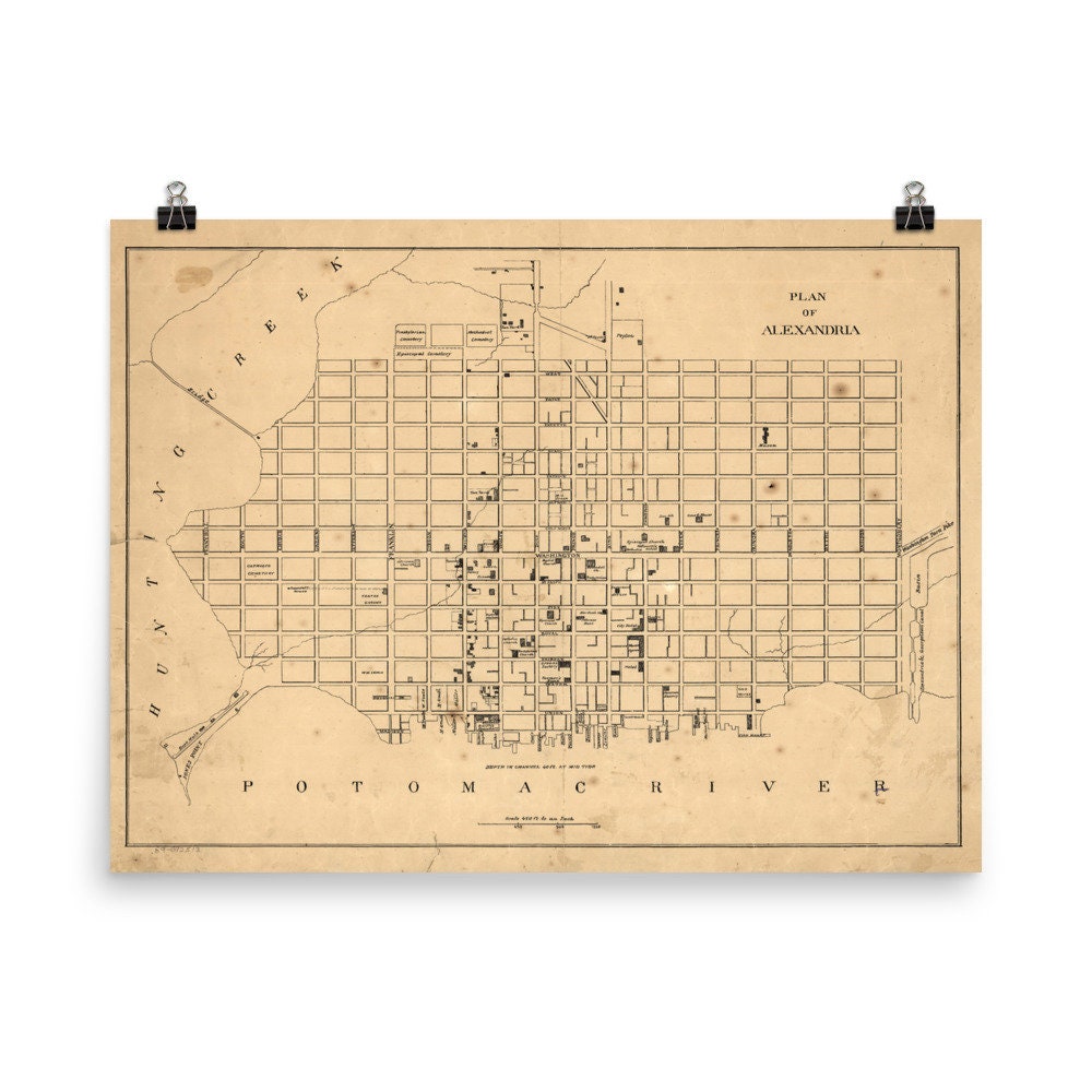 Old Town Alexandria VA Map 1862 Poster - Etsy