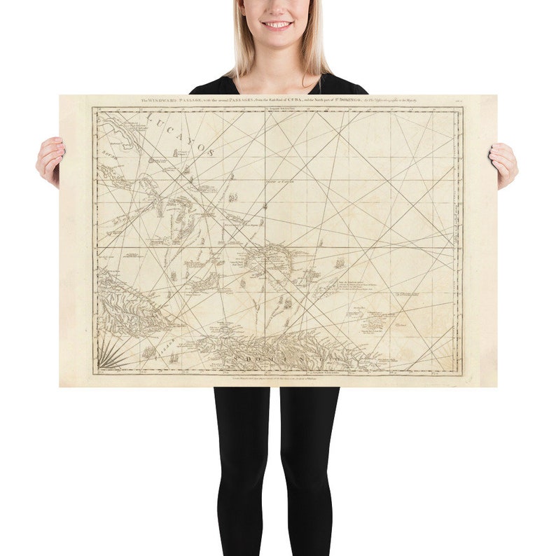 Old Turks and Caicos Map 1775 Vintage British Caribbean | Etsy