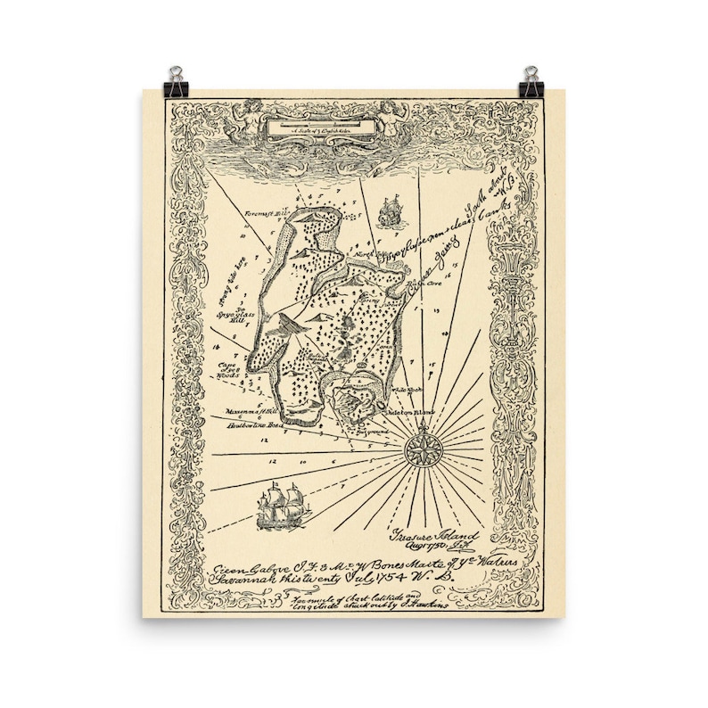 Old Treasure Island Map 1915 Vintage Pirate Story Atlas - Etsy