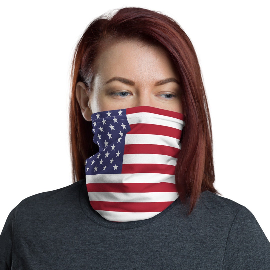 American Flag Face Mask - USA and United States of America Neck Gaiter ...
