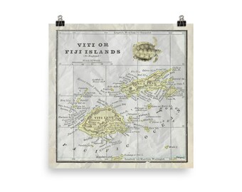 Old Fiji Map 1904 Vintage Viti Levu and Vanua Levu Atlas - Etsy