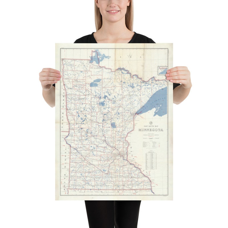 Old Minnesota Map - Etsy