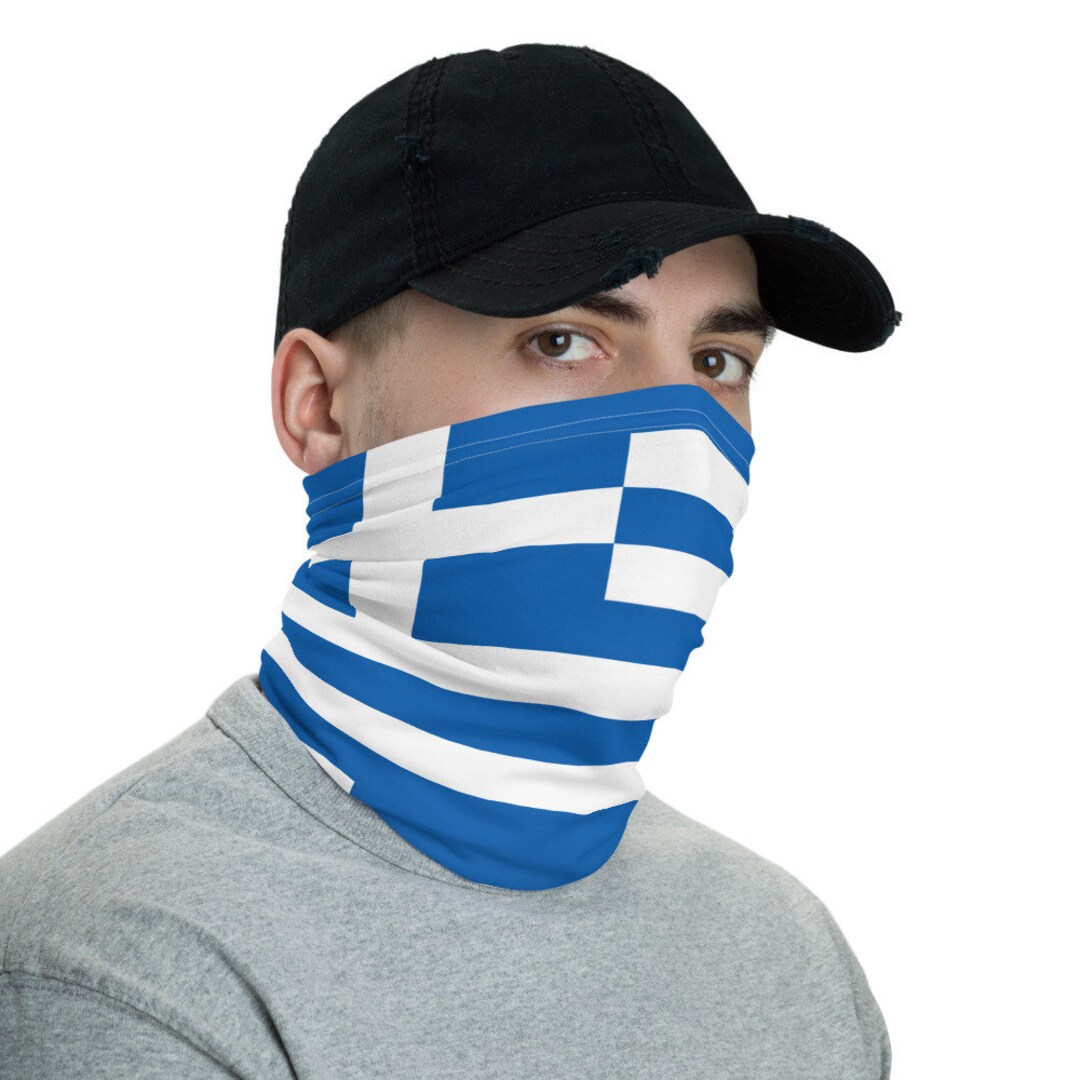 Greece Flag Face Mask - Greek Pride & Ancestry Neck Gaiter - Etsy