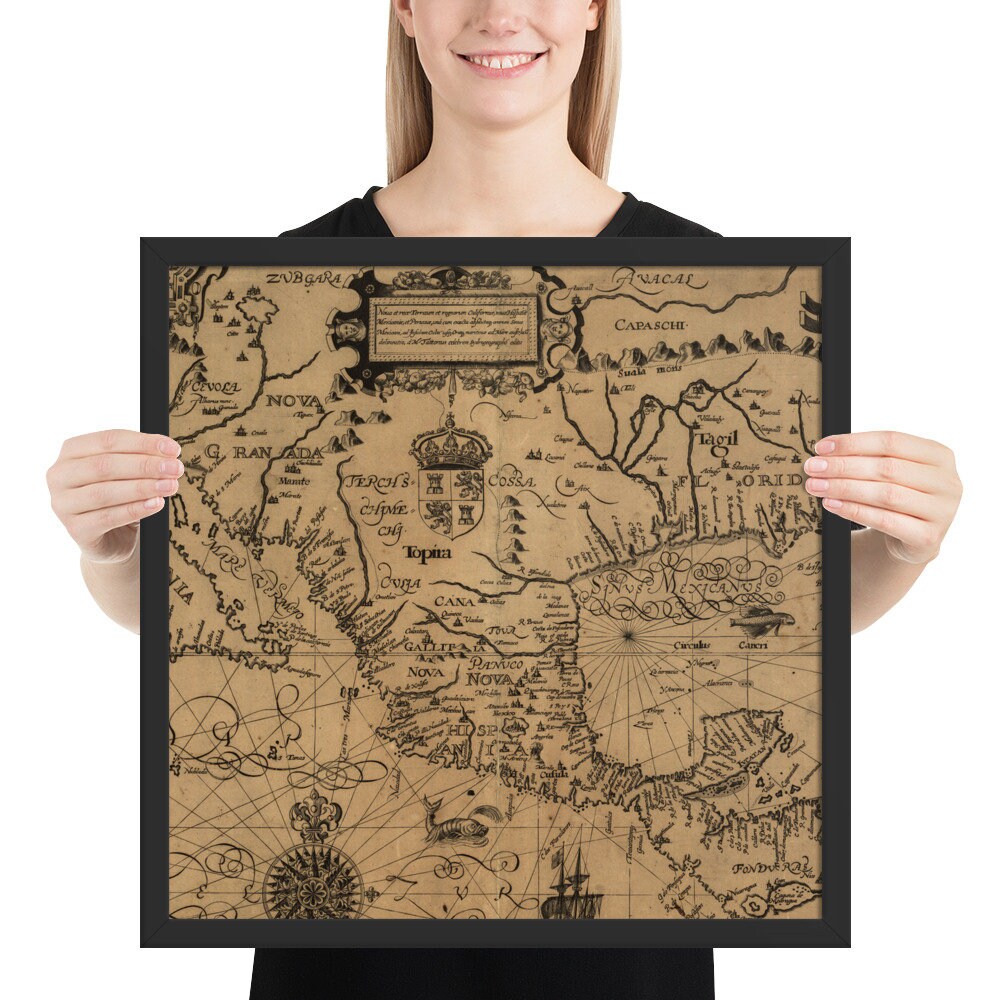 Old Mexico Map 1600 Vintage Spanish Main Explorer Atlas - Etsy
