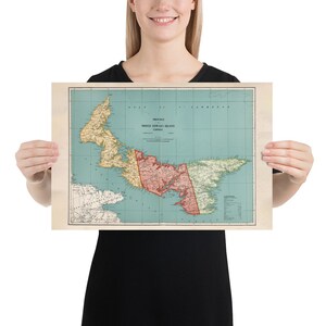 Old Prince Edward Island Map (1925) Vintage Garden of the Gulf Canada ...