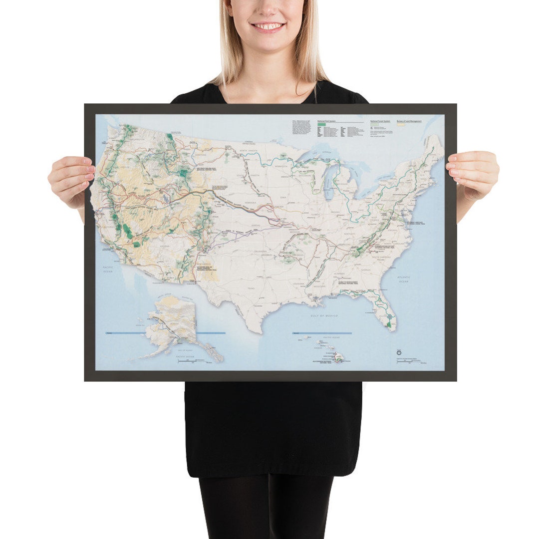 US National Trails System Map (2004) United States Scenic Hiking Routes ...