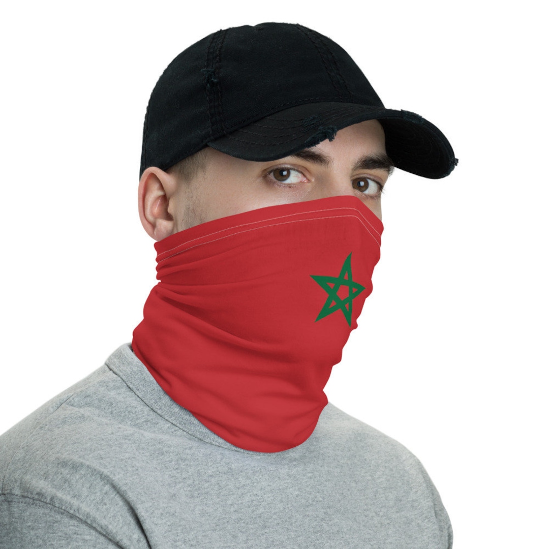 Morocco Flag Face Mask - Moroccan Ancestry & Pride Neck Gaiter - Etsy