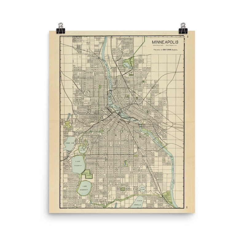 Old Minneapolis MN Map 1901 Vintage Minnesota City of Lakes - Etsy