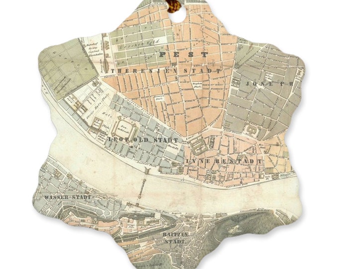 Vintage Budapest Hungary Map 1900 Old Hungarian Capital City - Etsy