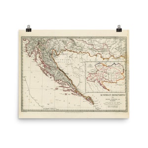 Old Croatia Map (1832) Vintage Adriatic Sea Country Atlas Poster - Etsy