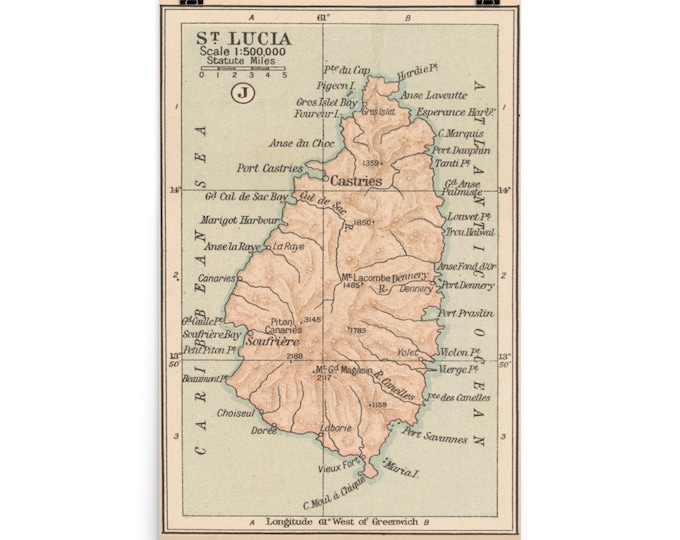 Old Latin America and Caribbean Map 1871 Vintage West Indies - Etsy