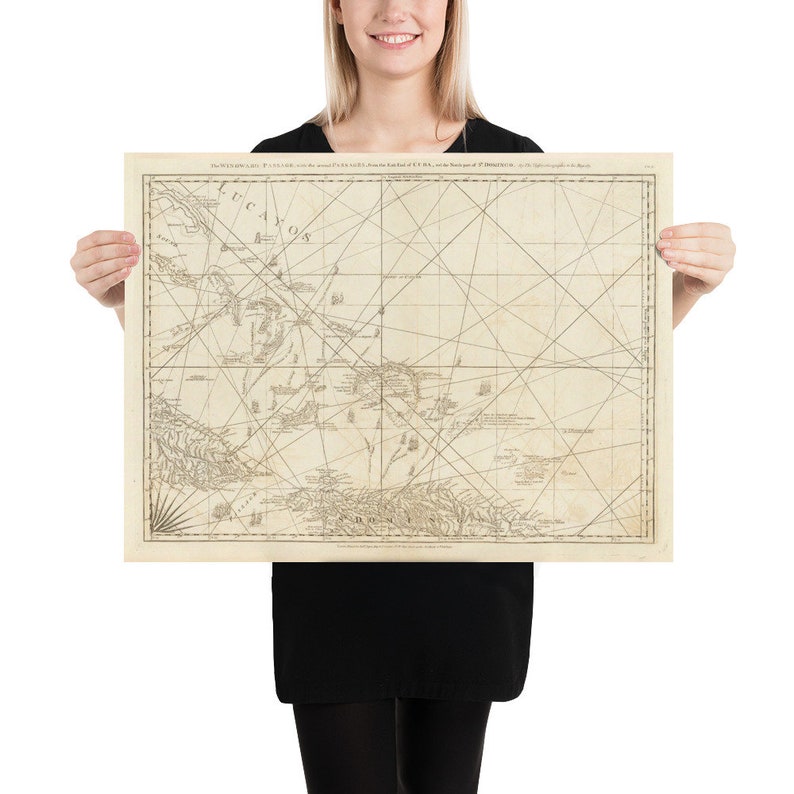 Old Turks and Caicos Map 1775 Vintage British Caribbean | Etsy