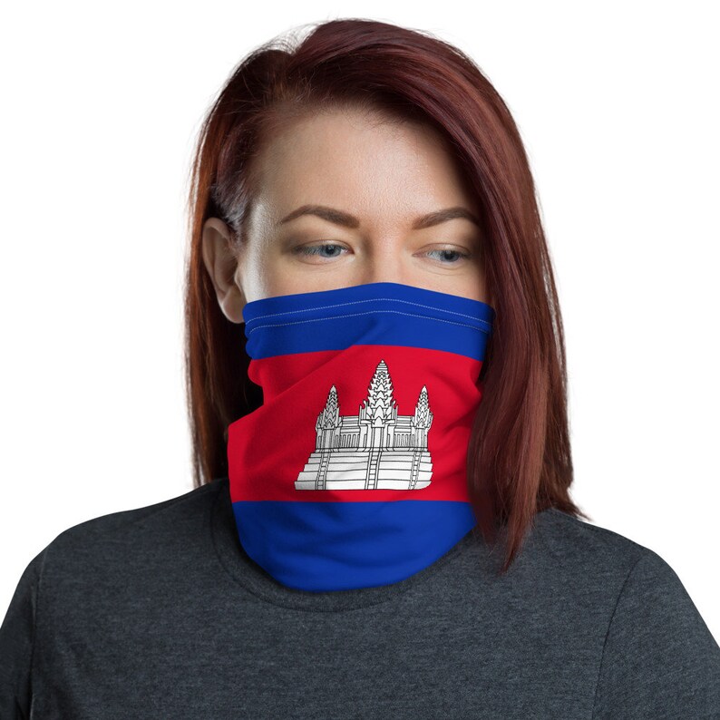 Cambodia Flag Face Mask - Cambodian Pride & Ancestry Neck Gaiter - Etsy ...