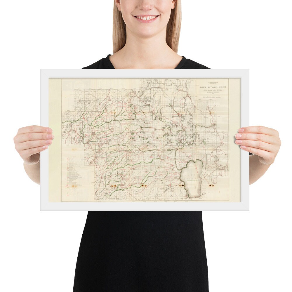 Old Tahoe National Forest Map 1916 Vintage California Lake | Etsy