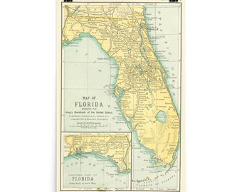Old Florida Panhandle Lighthouse Map 1898 West FL Nautical - Etsy
