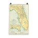 Vintage Florida Map 1891 Sunshine State Atlas Poster - Etsy