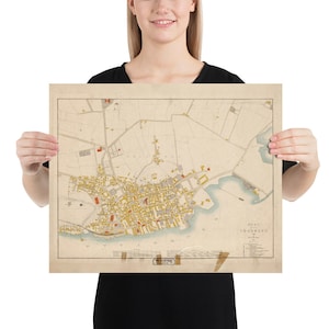 Old Tonsberg Norway Map (1883) Vintage Tunsberg City & Street Atlas ...