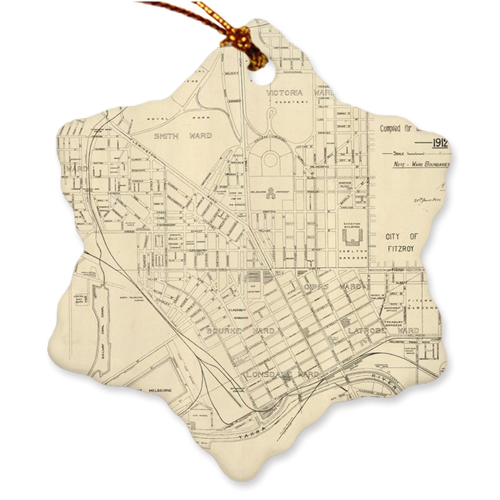 Old Melbourne Australia Map Vintage Victoria Capital City Atlas ...