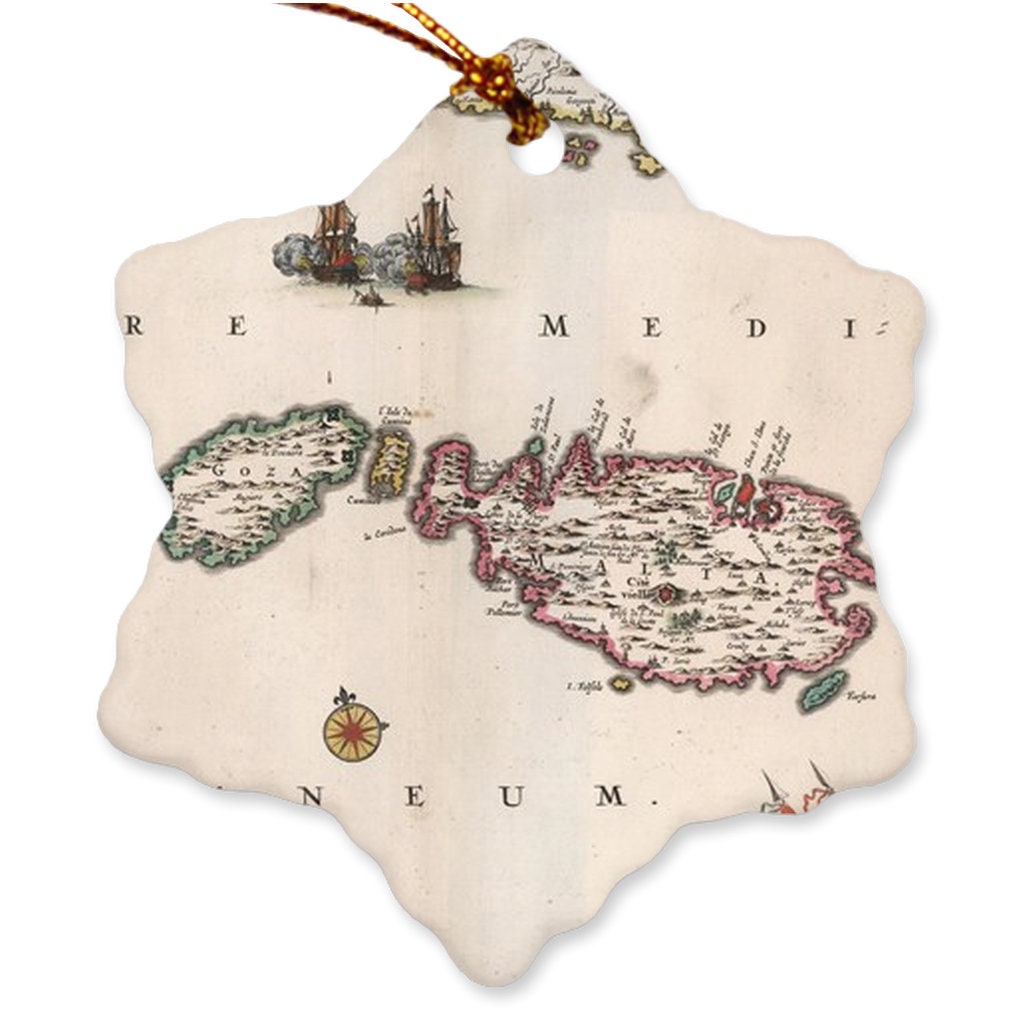 Vintage Malta Island Map 1682 Old Maltese Republic Atlas - Etsy