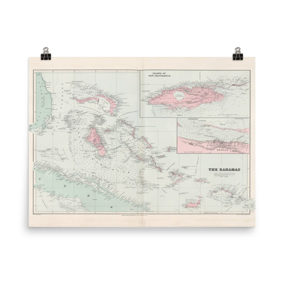 Old Bahamas Map 1904 Vintage Lucayan Archipelago Atlas - Etsy