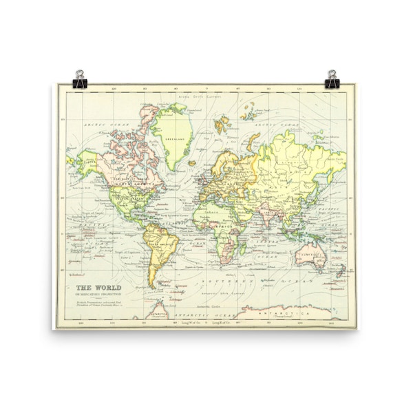 1899 World Map - Etsy