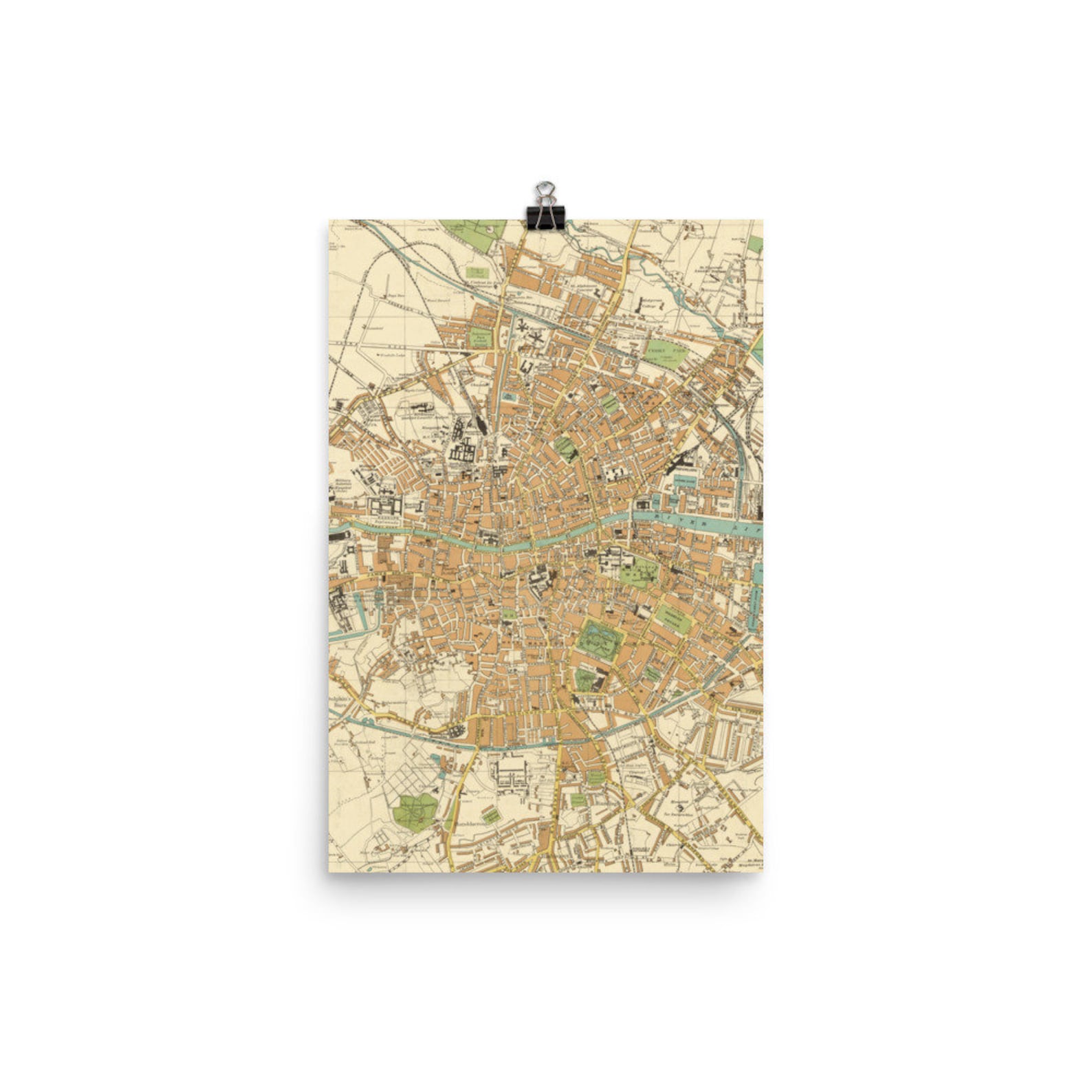 Dublin Ireland Vintage Map (1914) Old Irish Capital City & Street Atlas ...