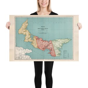 Old Prince Edward Island Map (1925) Vintage Garden of the Gulf Canada ...