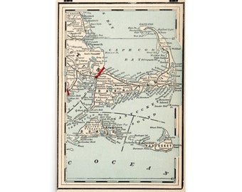 1926 Cape Cod Map Illustrated Map Vintage Massachusetts - Etsy