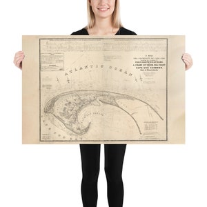 Old Truro and Provincetown MA Map (1836) Vintage Lower Cape Cod ...