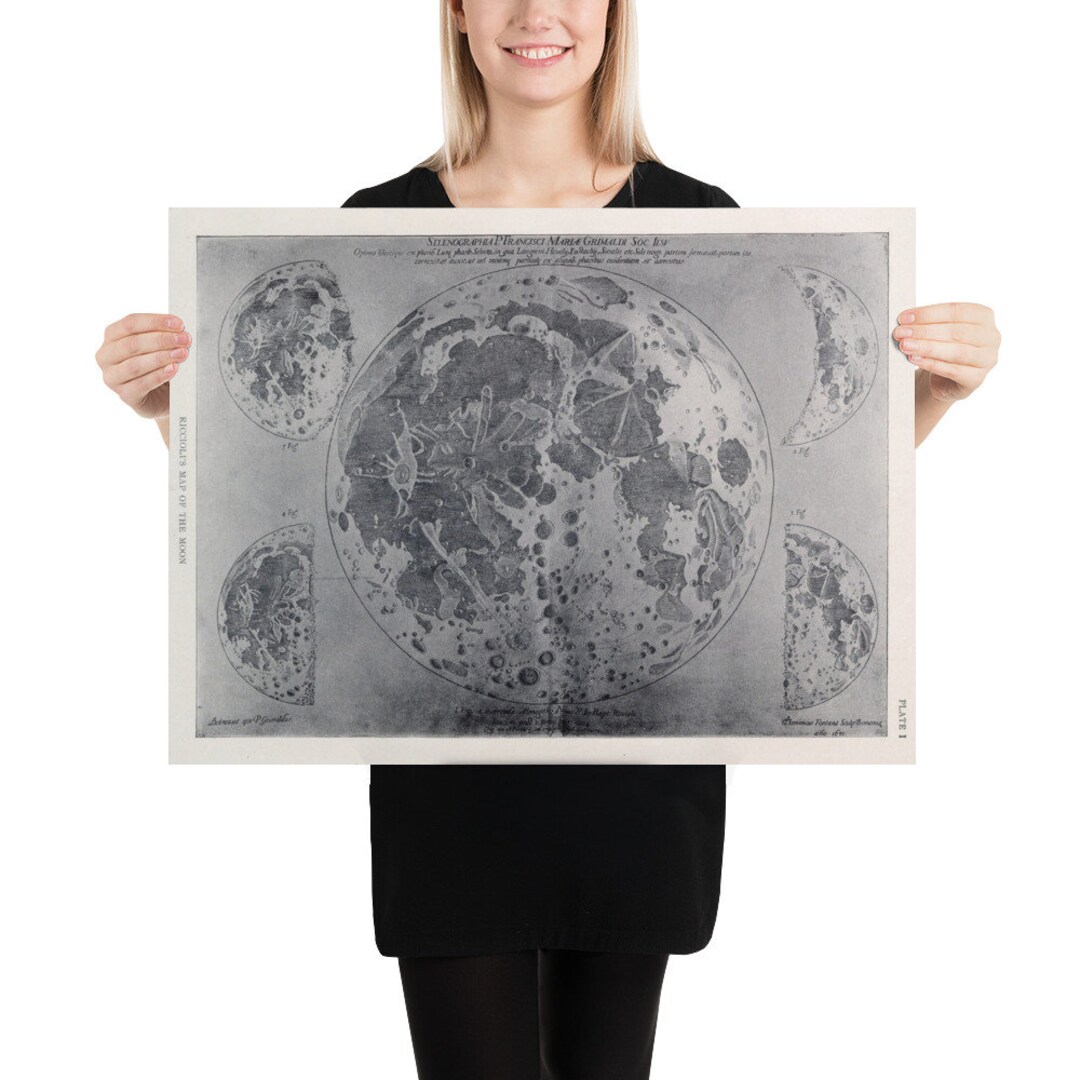 Old Moon Map 1903 Vintage Lunar Surface Atlas Poster - Etsy
