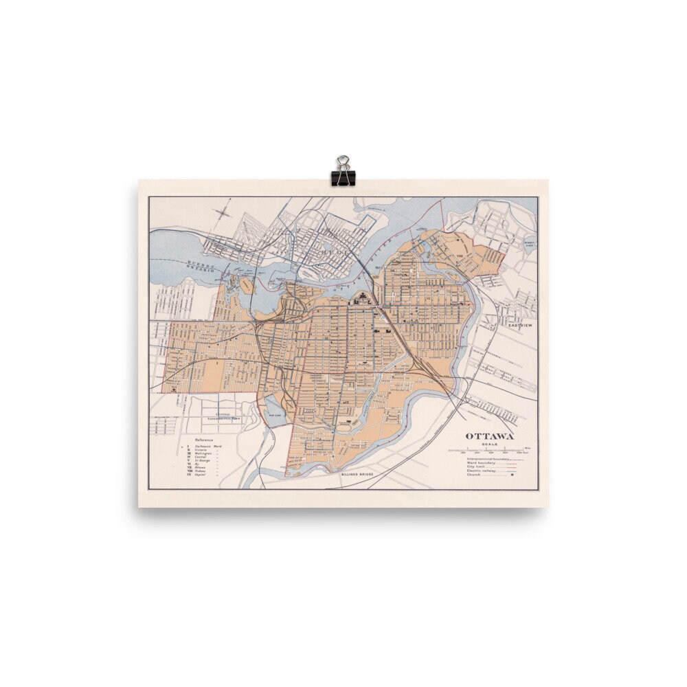 Old Ottawa Canada Map 1915 Vintage Bytown Capital City Atlas - Etsy