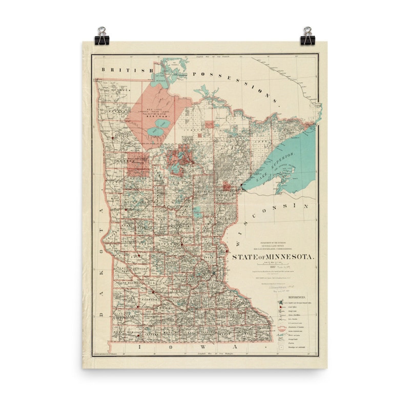 Old Minnesota Map - Etsy