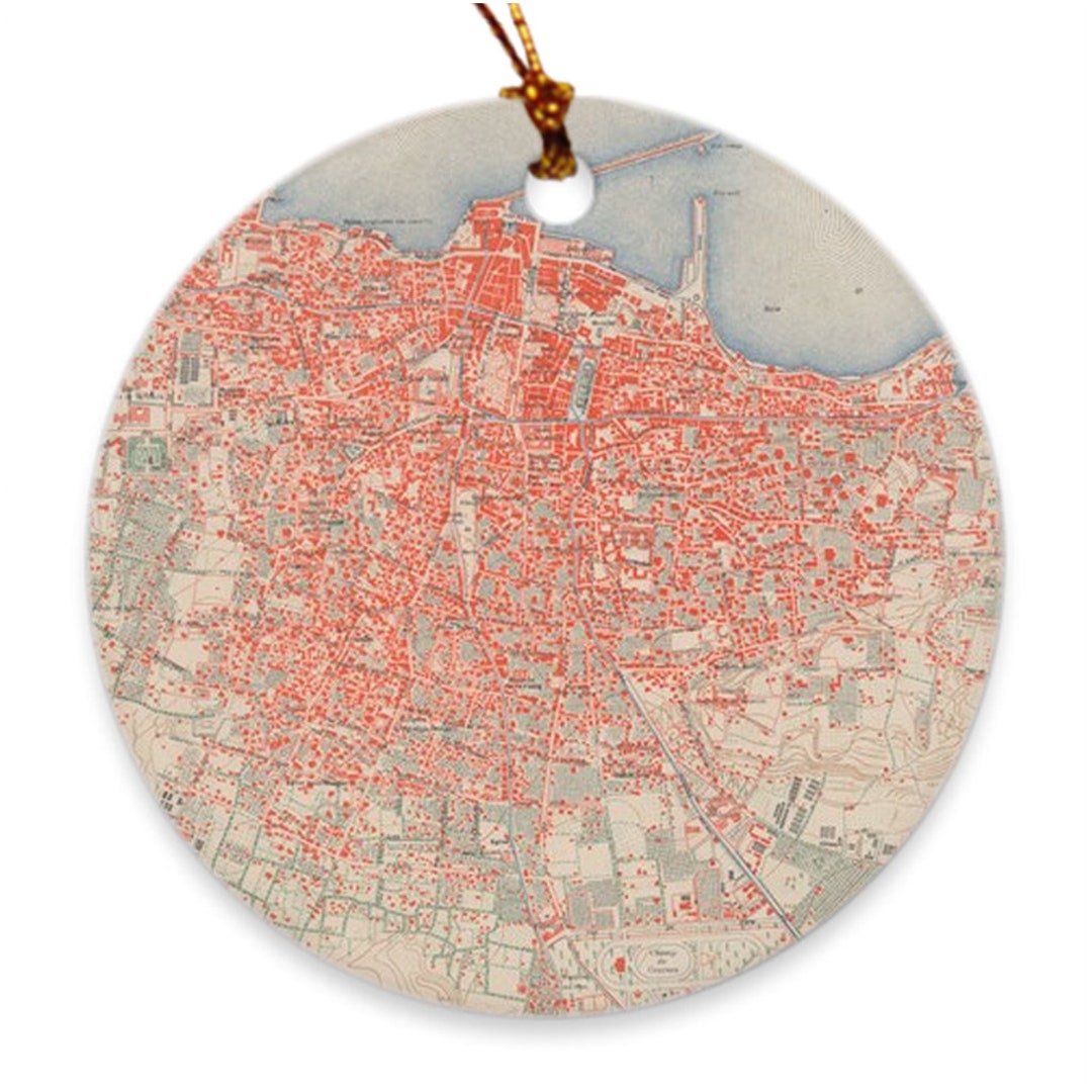 Old Beirut Lebanon Map (1922) Vintage Lebanese City Atlas Ornaments - Etsy