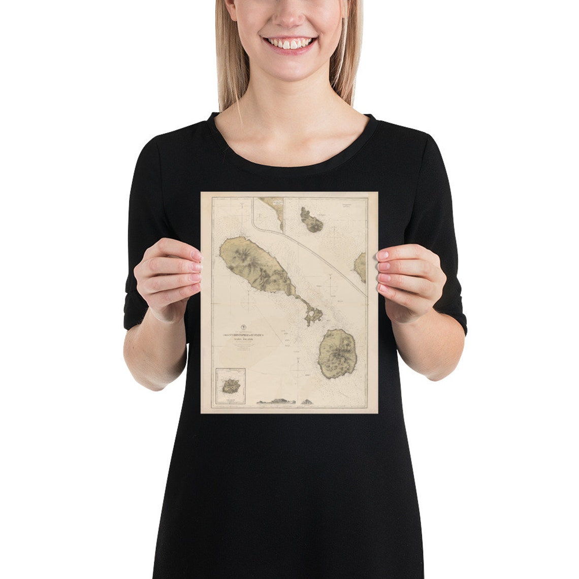 Old St Kitts & Nevis Island Map (1872) Vintage Saint Christopher Isle ...