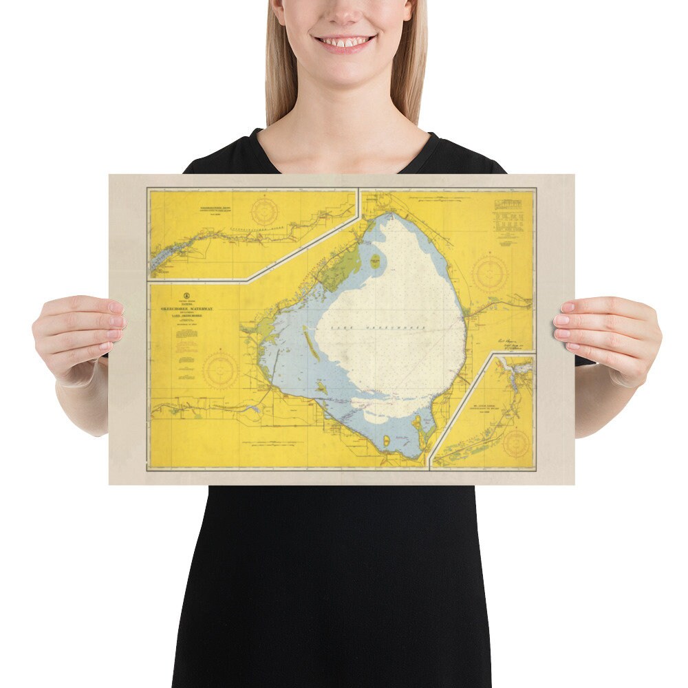 Old Lake Okeechobee Map 1958 Vintage Florida's Inland - Etsy