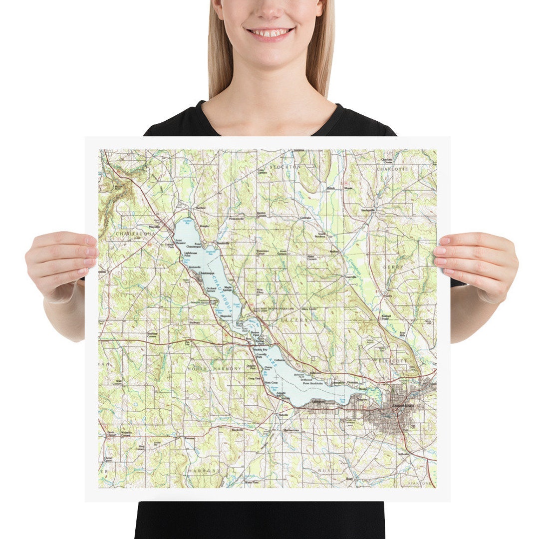 Chautauqua Lake Map (1985) Western Upstate New York Reservoir Chart ...
